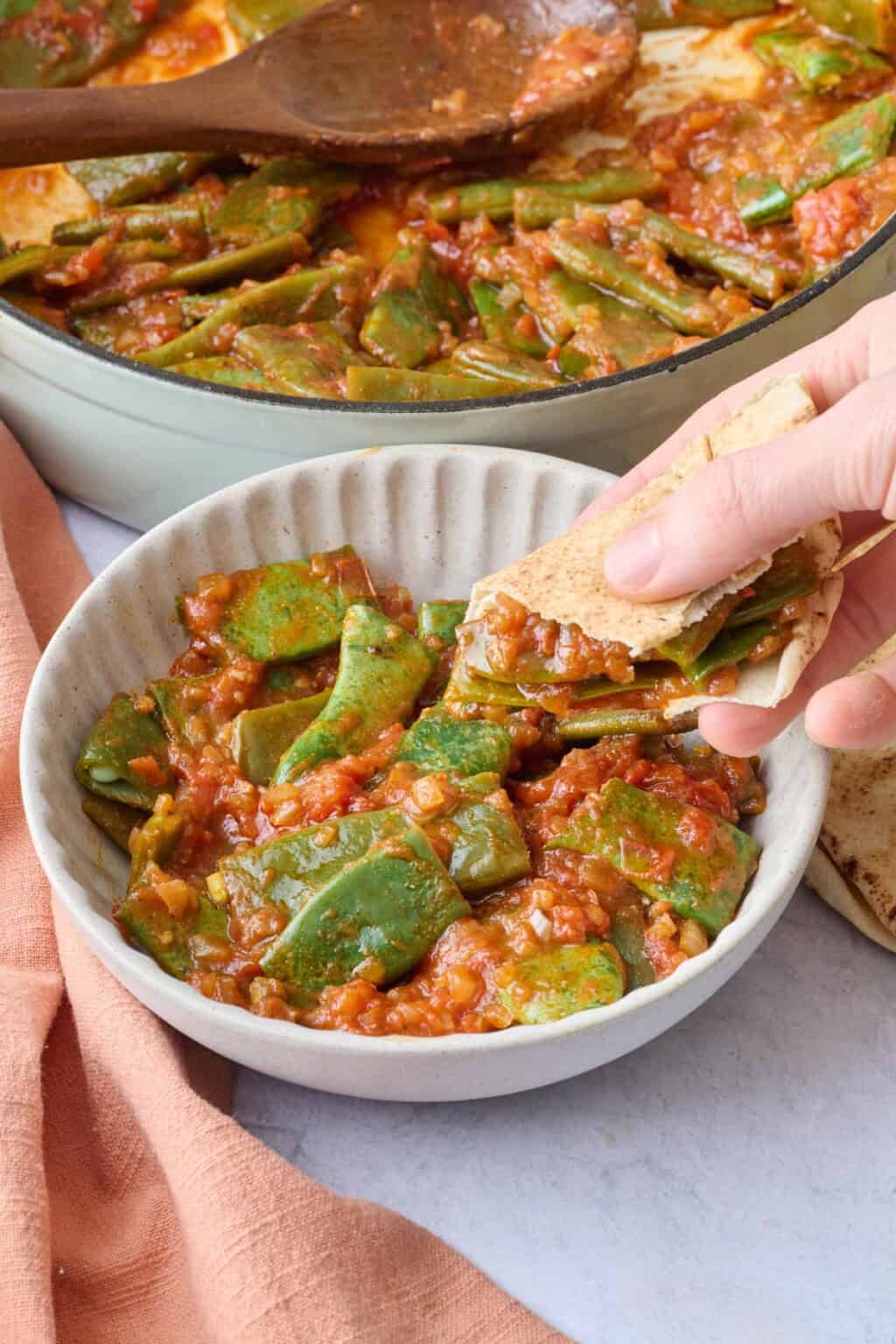 Traditional Lebanese Green Beans (Loubieh Bi Zeit)